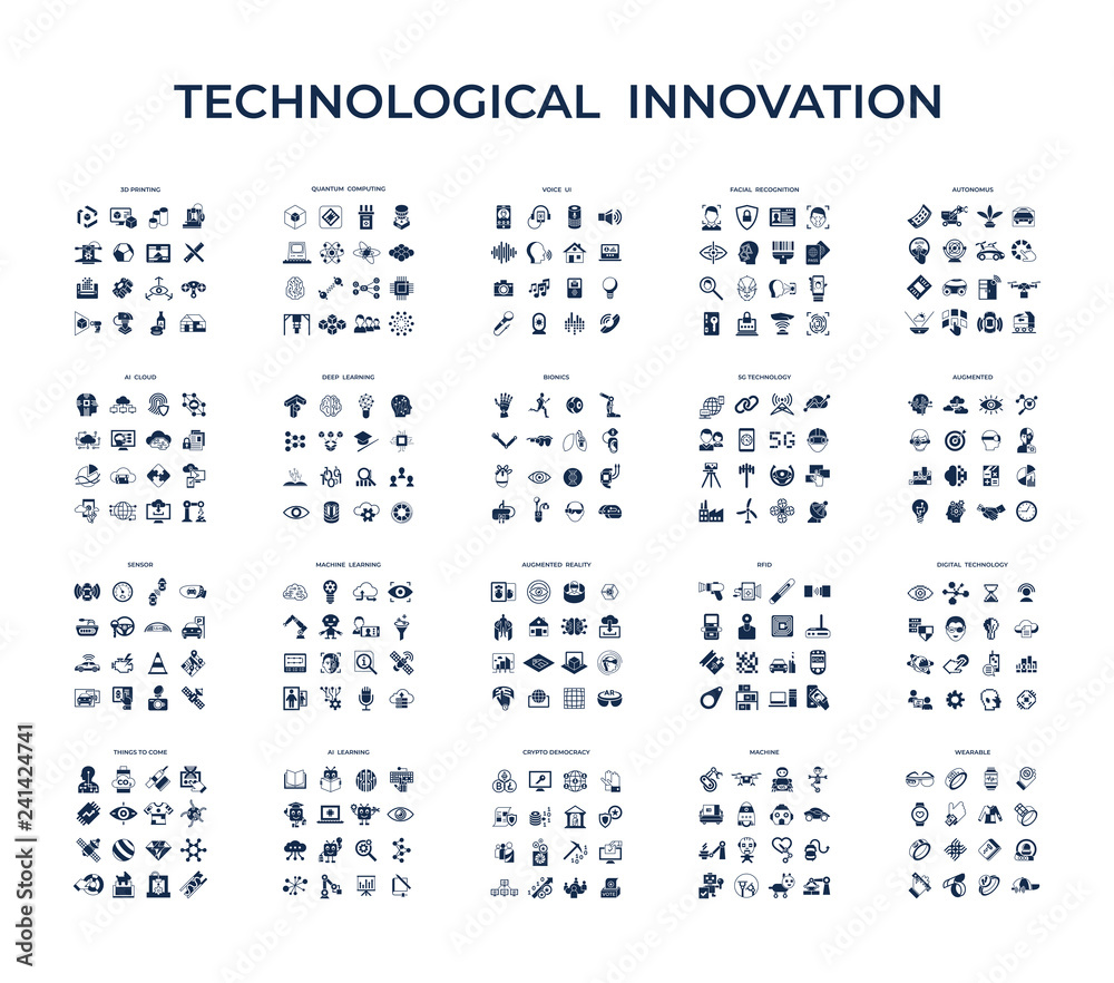 Digital vector technology icons set Stock Vector | Adobe Stock