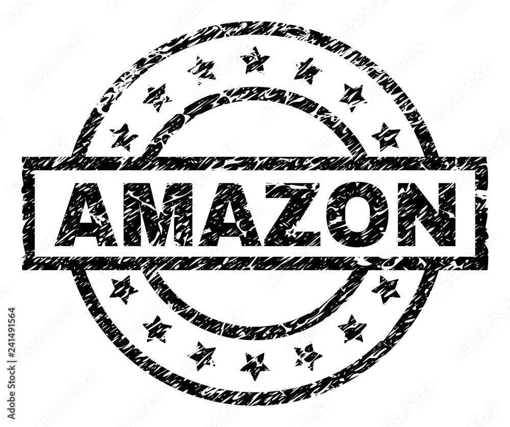 AMAZON stamp seal watermark with distress style. Designed with ...