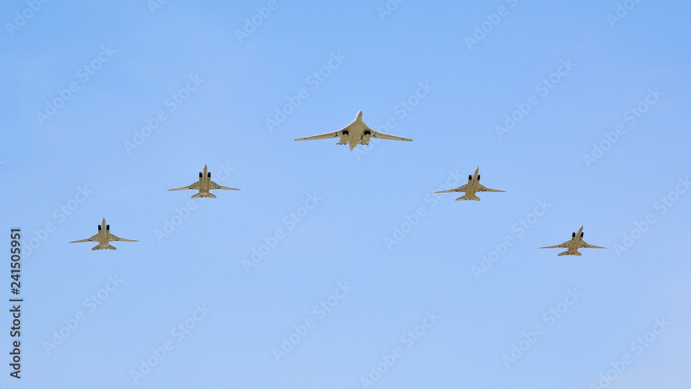 Supersonic strategic bomber-bomber Tu-160 and long-range supersonic ...