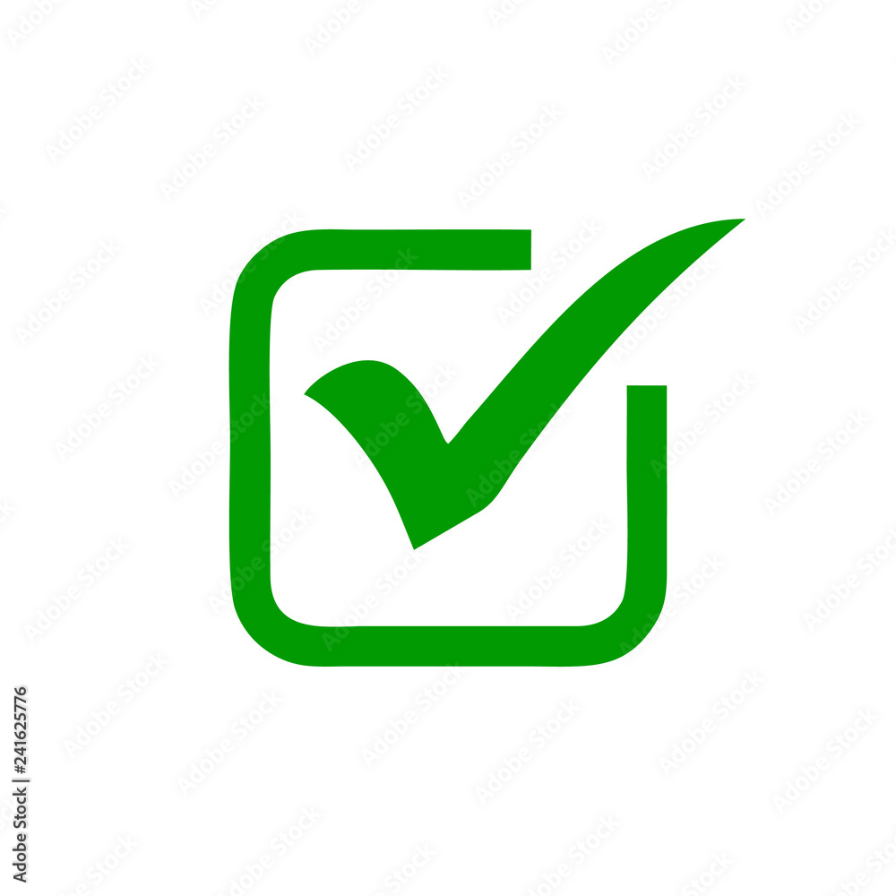 green check mark in box symbol Stock Illustration | Adobe Stock