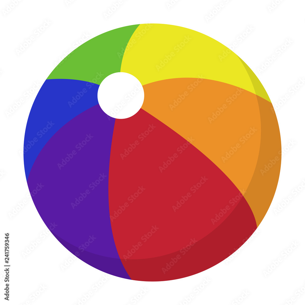Rainbow Beach Ball - Colorful inflatable beach ball isolated on white ...