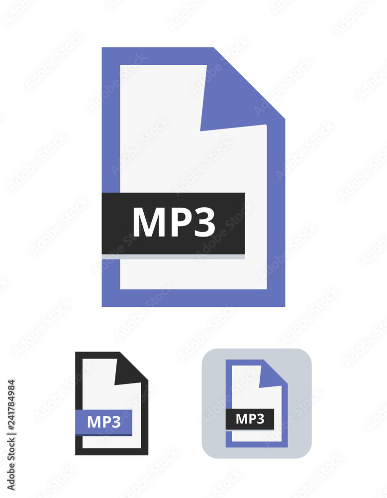 mp3 file vector icon. Symbol of MP3 digital audio format for songs and ...