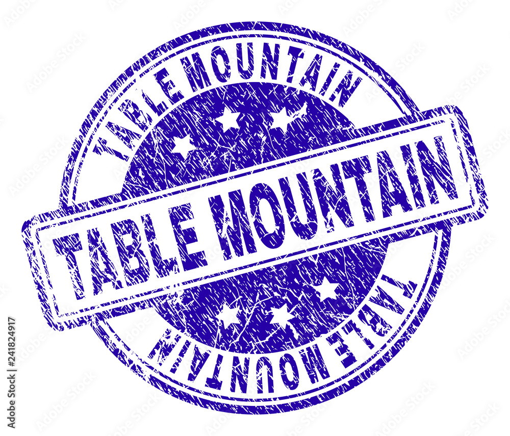 TABLE MOUNTAIN stamp seal watermark with distress texture. Designed ...
