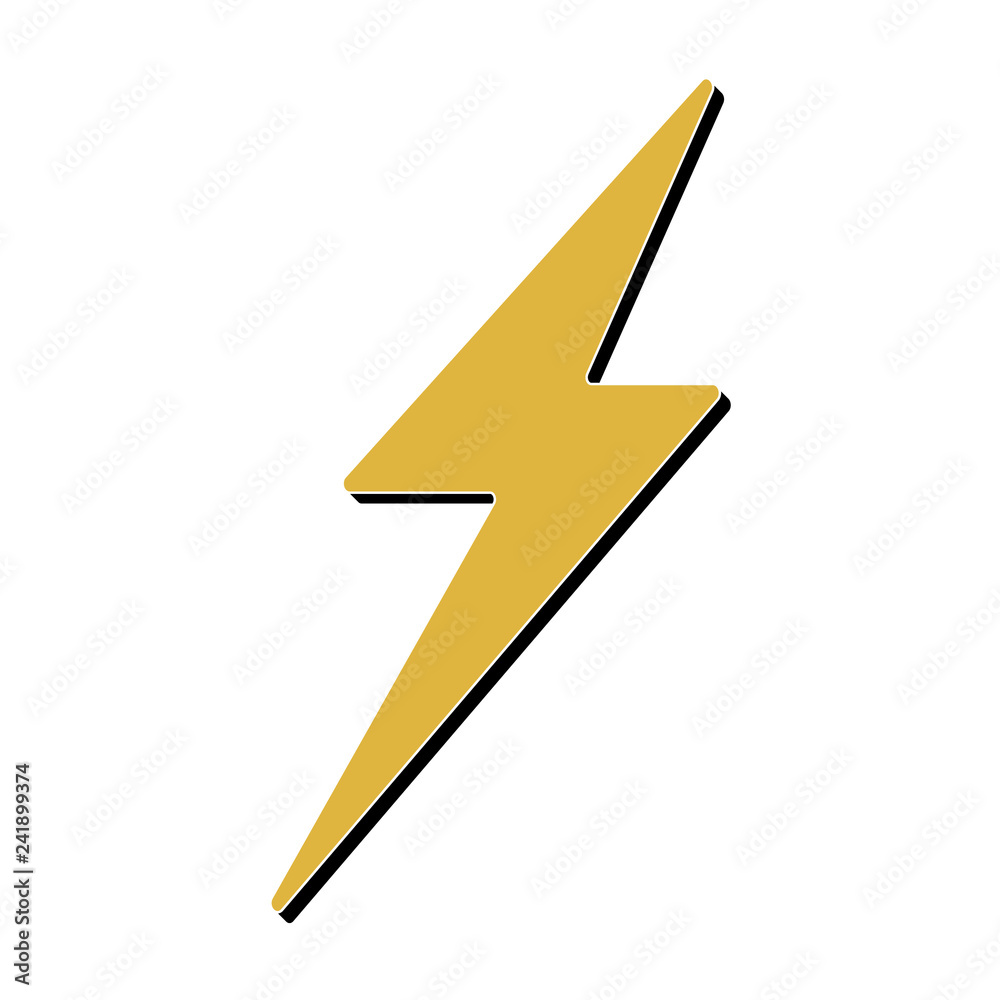 Lightning Bolt Illustration - Yellow lightning bolt with some shadow or ...