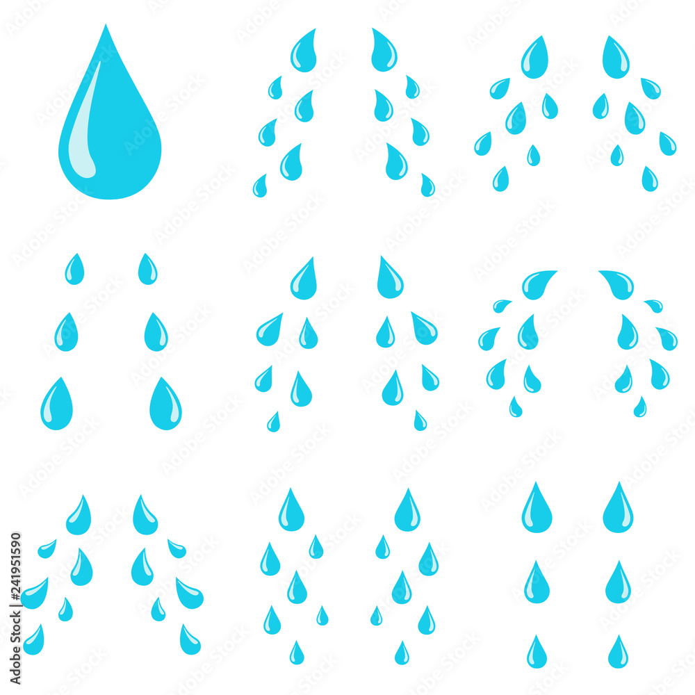 Tears drops. Sorrow weeping cry streams, tear blob or sweat drop ...