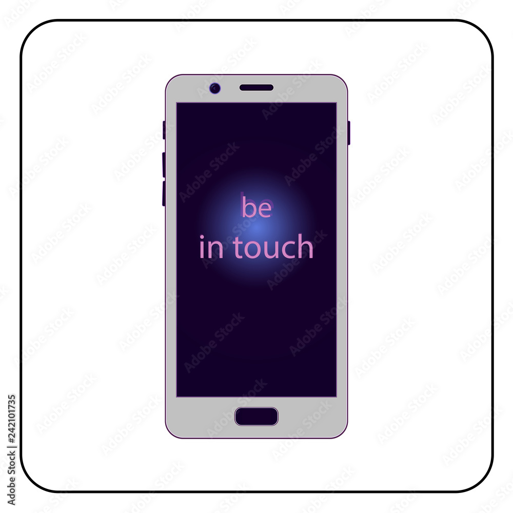 flat vector mobile phone icon in layers Stock Vector | Adobe Stock