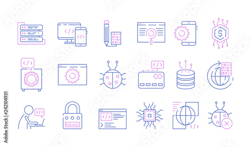 Programmer Icon Javascript Coder Bug Fix Computer Software Expert Program Language Vector