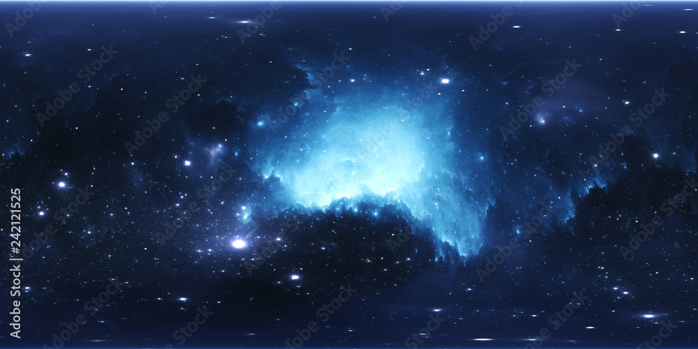 360 degree space nebula panorama, equirectangular projection ...