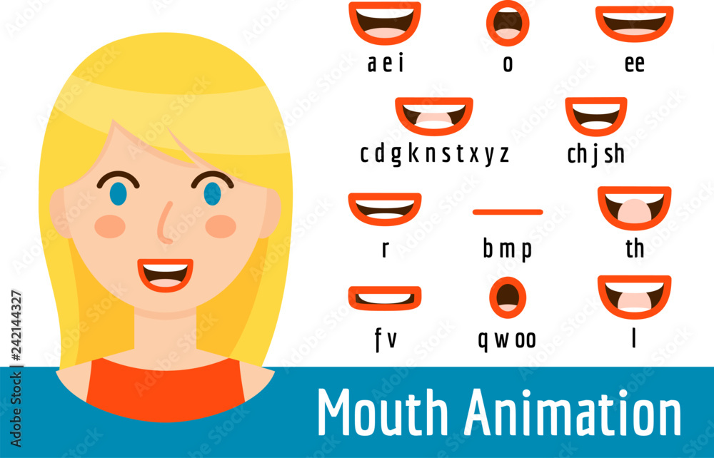Mouth Lip Sync set Stock Vector | Adobe Stock