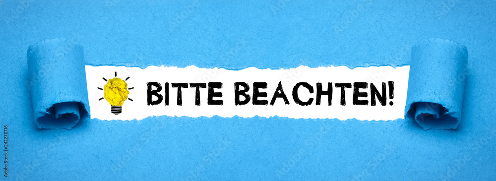Bitte beachten! Stock Photo | Adobe Stock