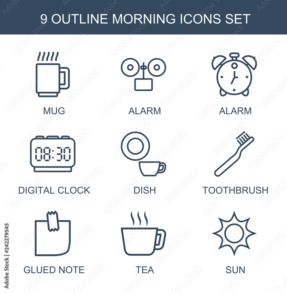 morning icons Stock Vector | Adobe Stock