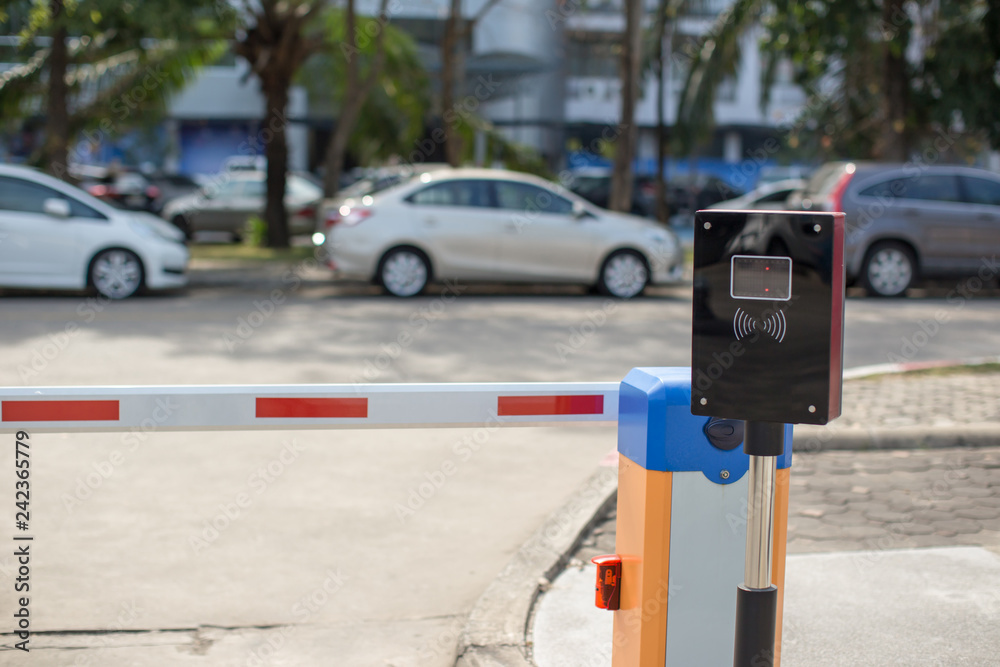 car park automatic entry system. Security system for building access ...