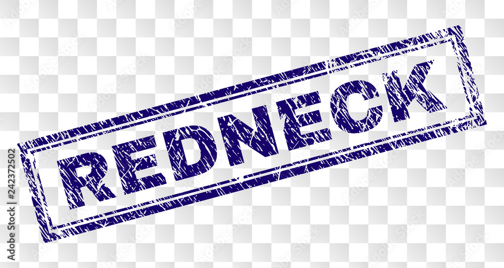 REDNECK stamp seal print with rubber print style and double framed ...