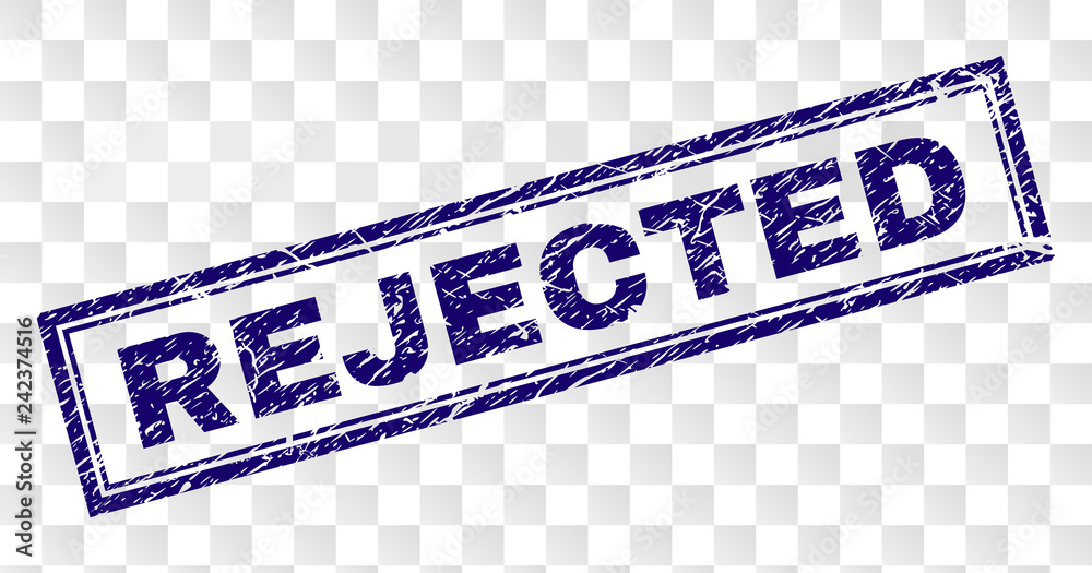 REJECTED stamp seal print with rubber print style and double framed ...