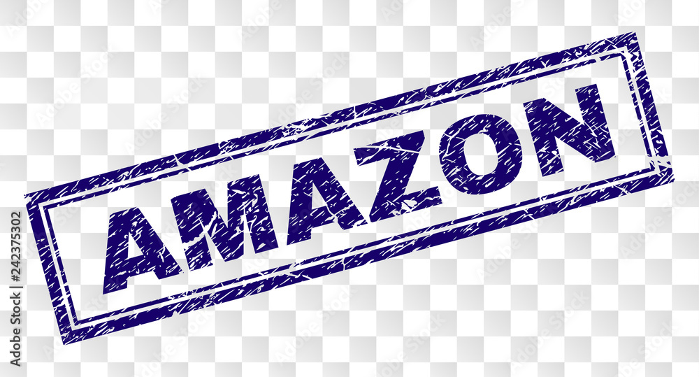 AMAZON stamp seal imprint with rubber print style and double framed ...