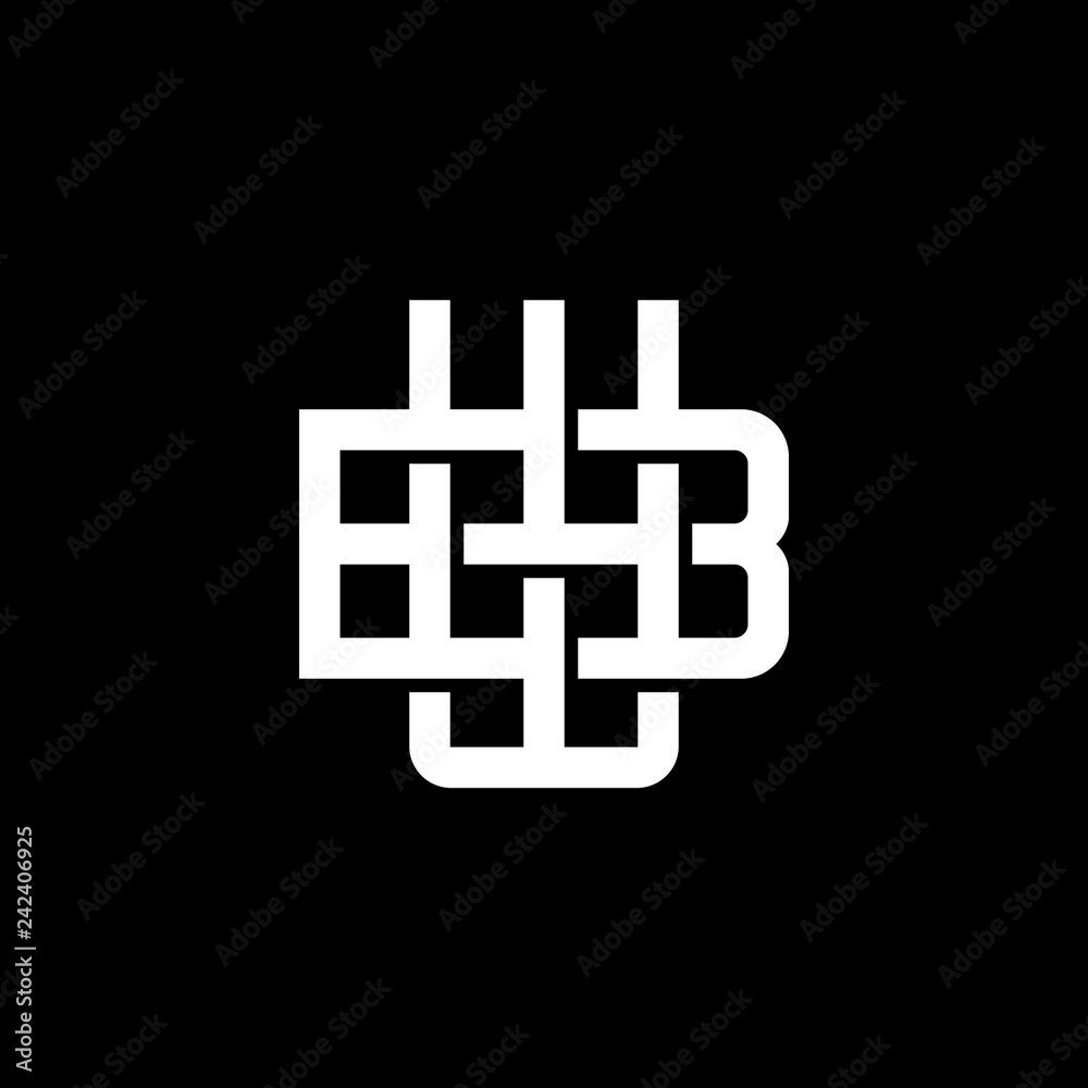 Initial letter B and W, BW, WB, overlapping interlock monogram logo ...