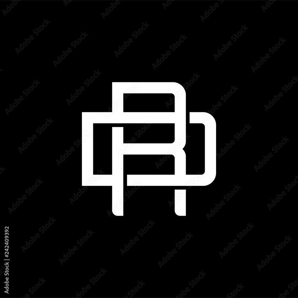Initial letter D and R, DR, RD, overlapping interlock monogram logo ...