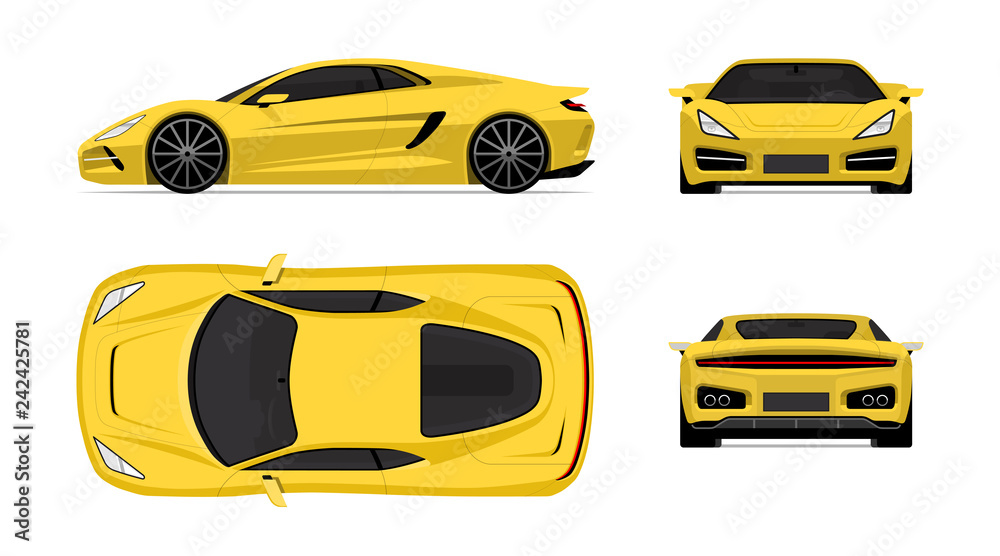 Car Top Side Front View