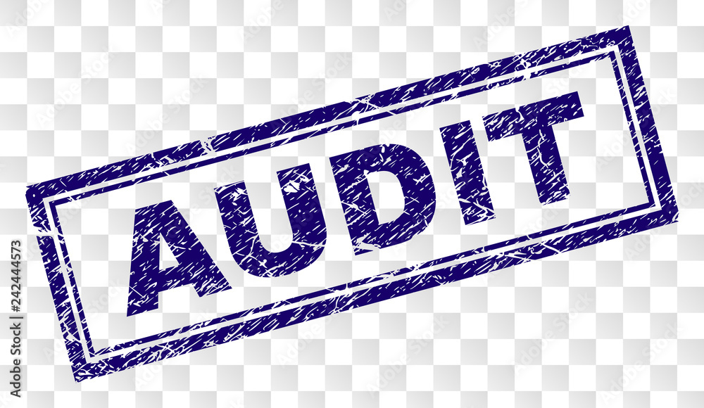AUDIT stamp seal imprint with rubber print style and double framed ...