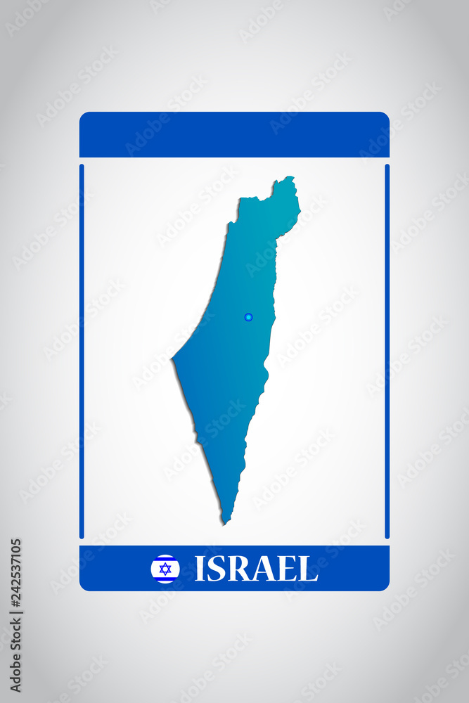 High Detailed blue Map of Israel isolated on white background. for your ...