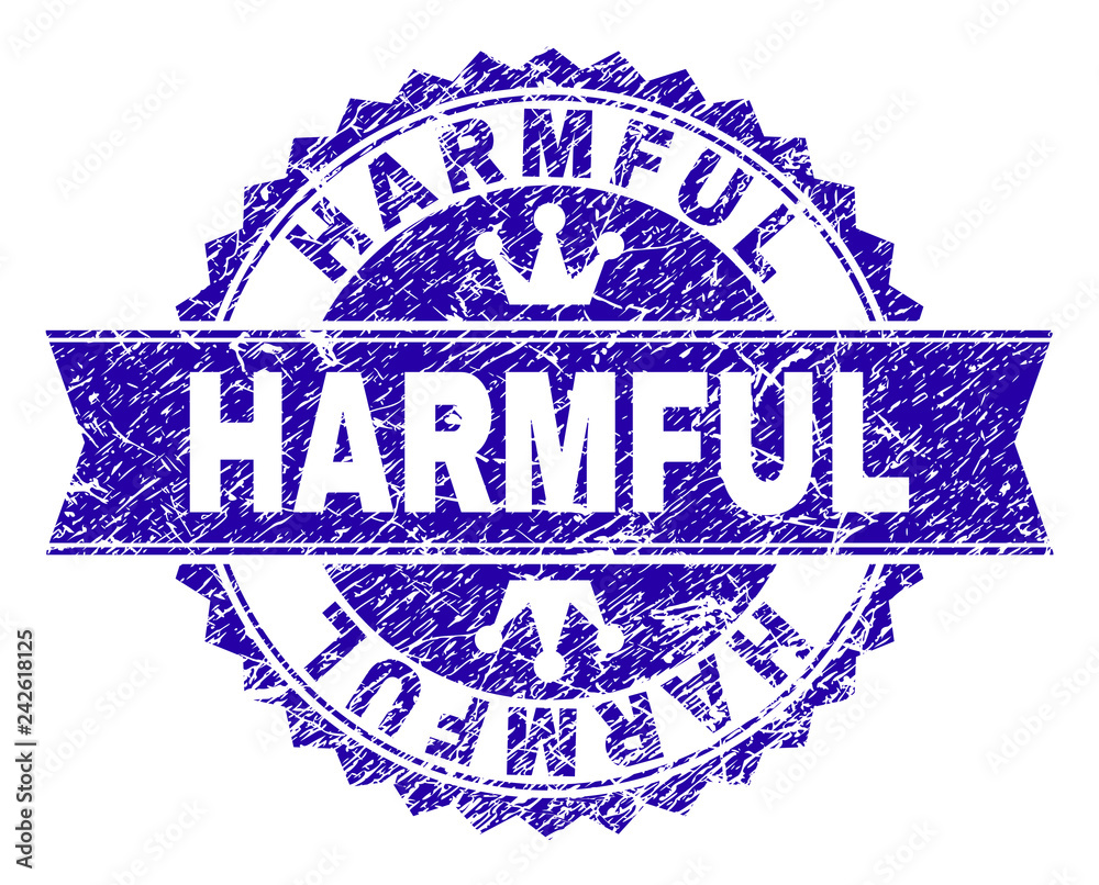 HARMFUL rosette seal watermark with distress texture. Designed with ...