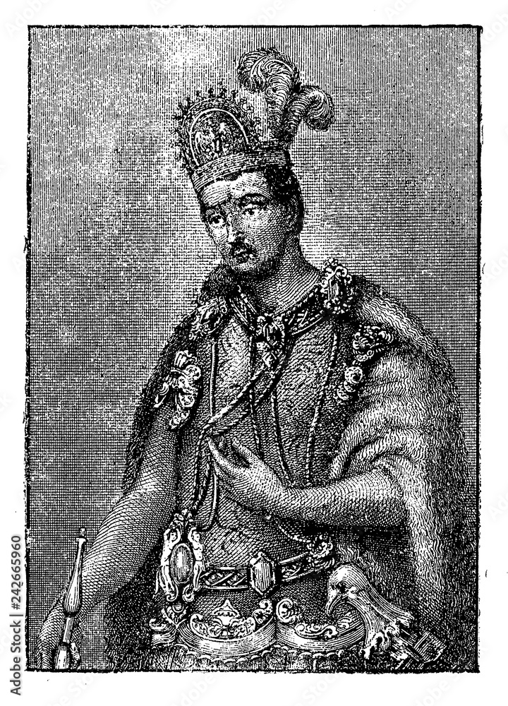 portrait of Moctezuma II (1466 – 1520) ruler of the Aztec Empire in ...
