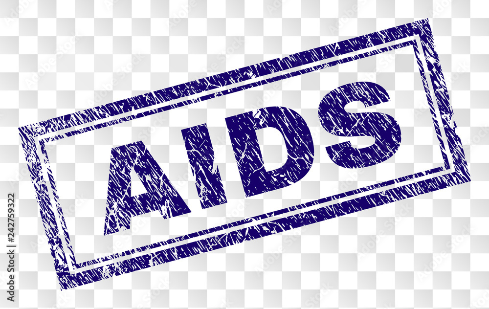 AIDS stamp seal imprint with rubber print style and double framed ...