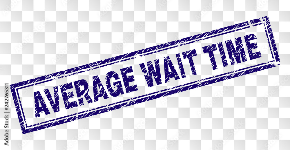 AVERAGE WAIT TIME stamp seal print with rubber print style and double ...