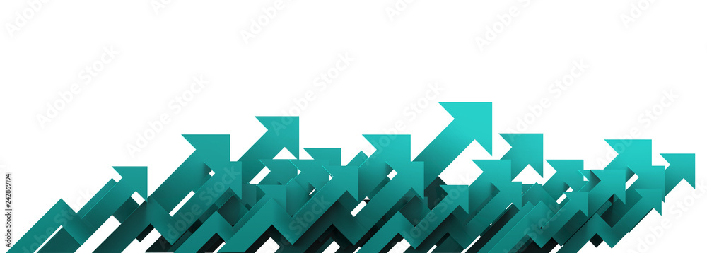 Green arrow. Growing business background concept.3D rendering. Stock ...