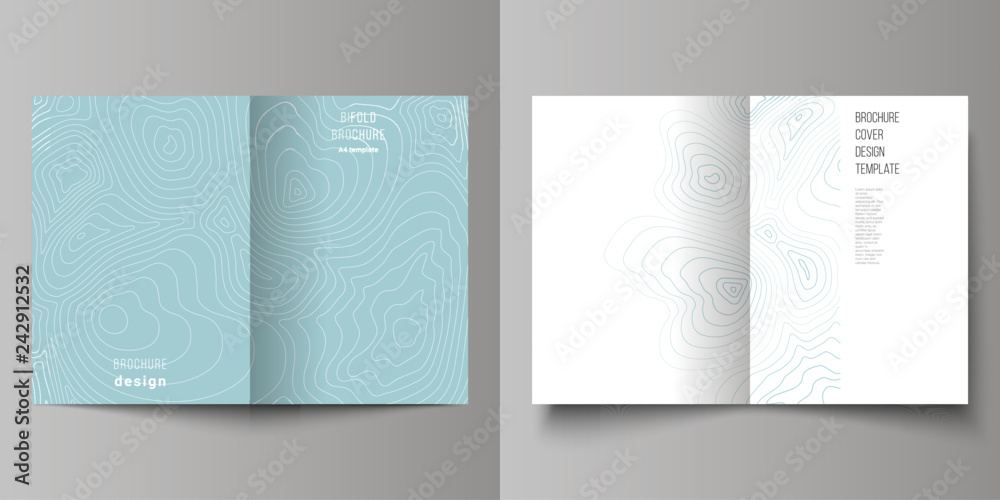 The vector layout of two A4 format modern cover mockups design ...