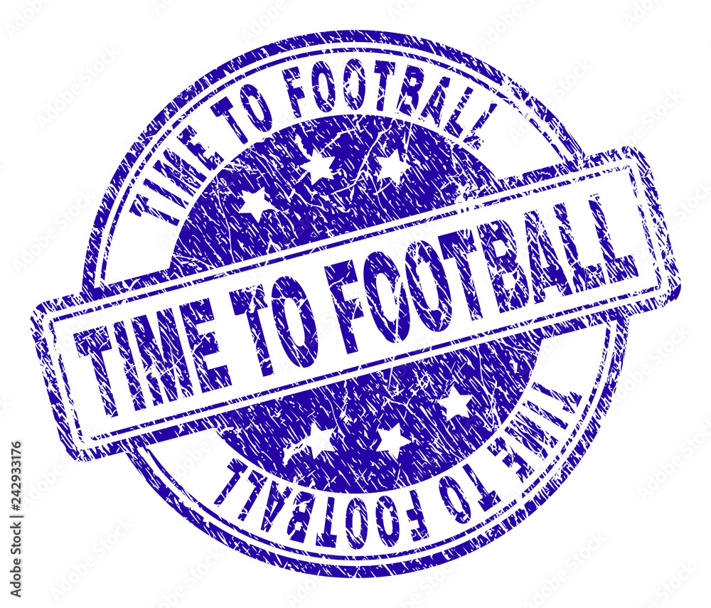 TIME TO FOOTBALL stamp seal imprint with grunge texture. Designed with ...