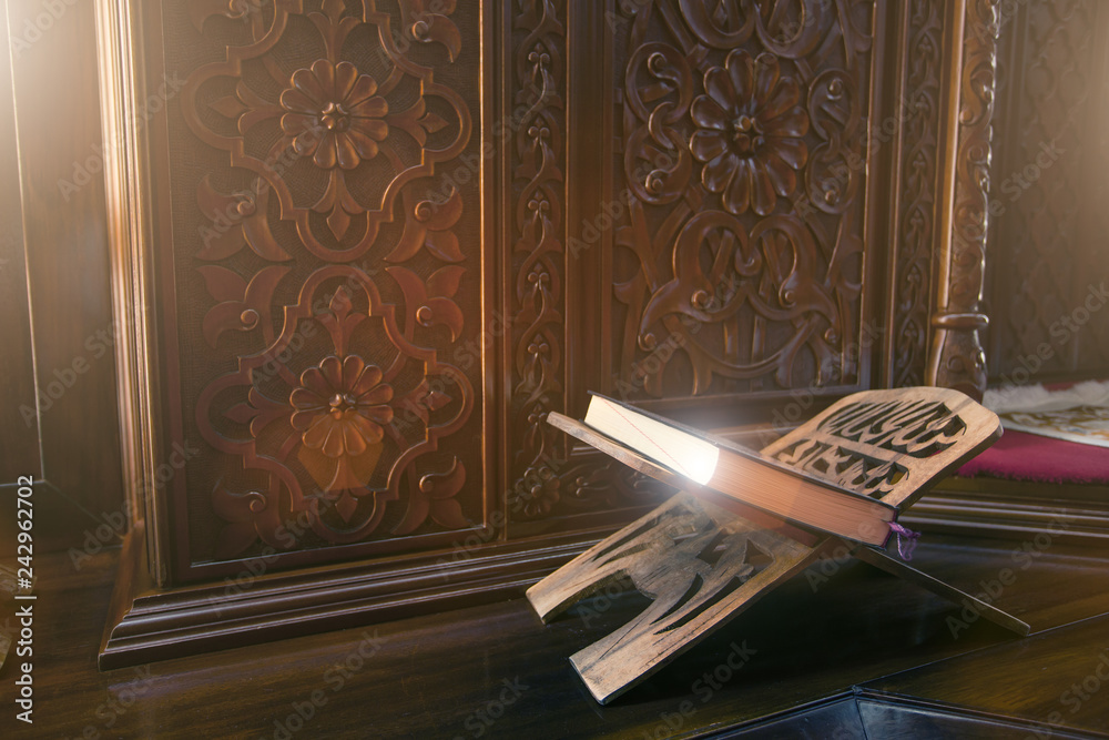 Holy Quran in a mosque Stock Photo | Adobe Stock