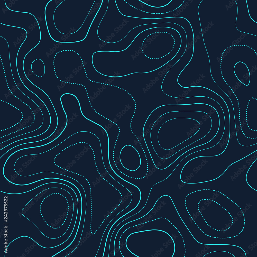 Topographic map lines. Actual topography map. Futuristic seamless ...