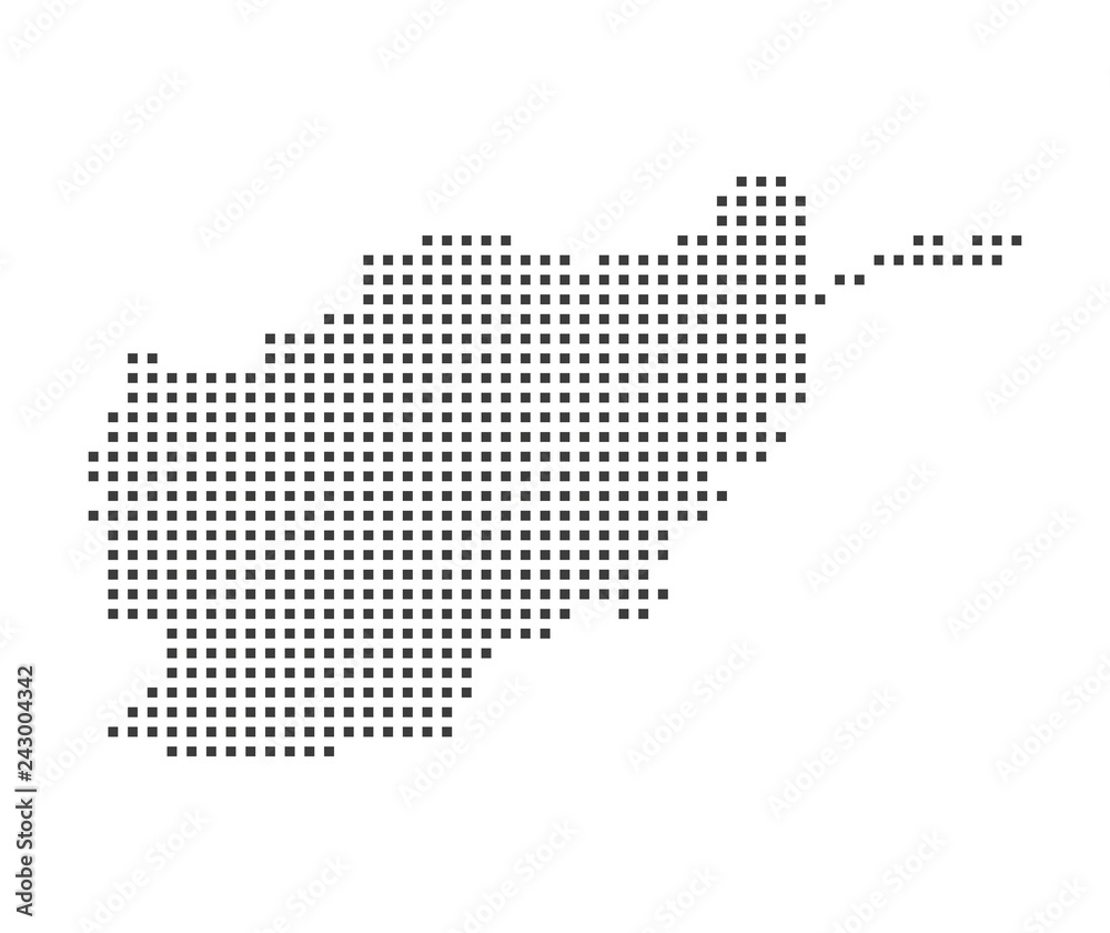 Afghanistan map dots, dotted Afghanistan map vector outline faded gray ...