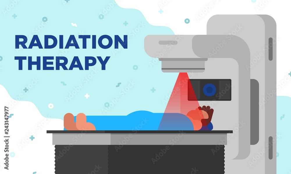 Colorful illustration of radiation therapy in a modetn Stock Vector ...