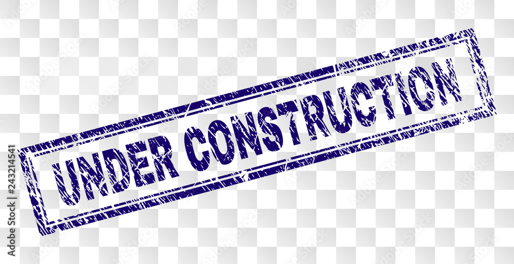 UNDER CONSTRUCTION stamp seal print with rubber print style and double ...