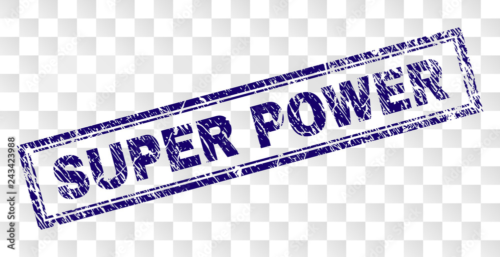 เวกเตอร์ Stock SUPER POWER stamp seal print with scratched style and ...