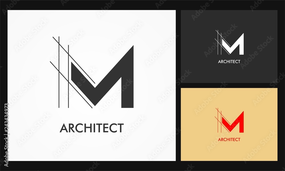 m architect vector logo Stock Vector | Adobe Stock