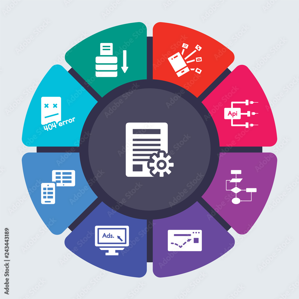 programming vector template for infographics. Business concept with 9 ...