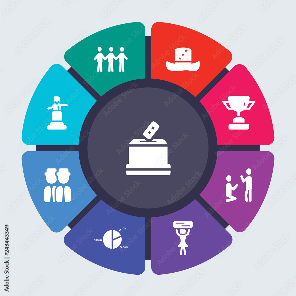 political vector template for infographics. Business concept with 9 ...