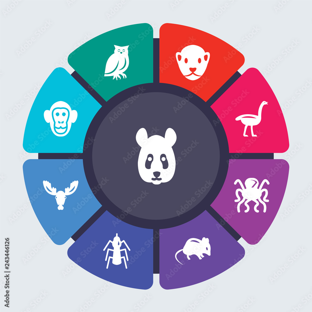 animals vector template for infographics. Business concept with 9 ...