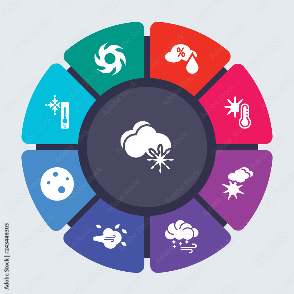 weather vector template for infographics. Business concept with 9 ...