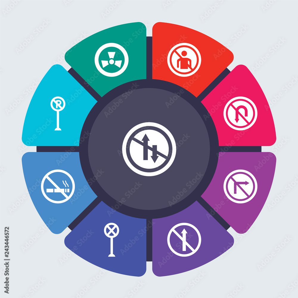 traffic signs vector template for infographics. Business concept with 9 ...