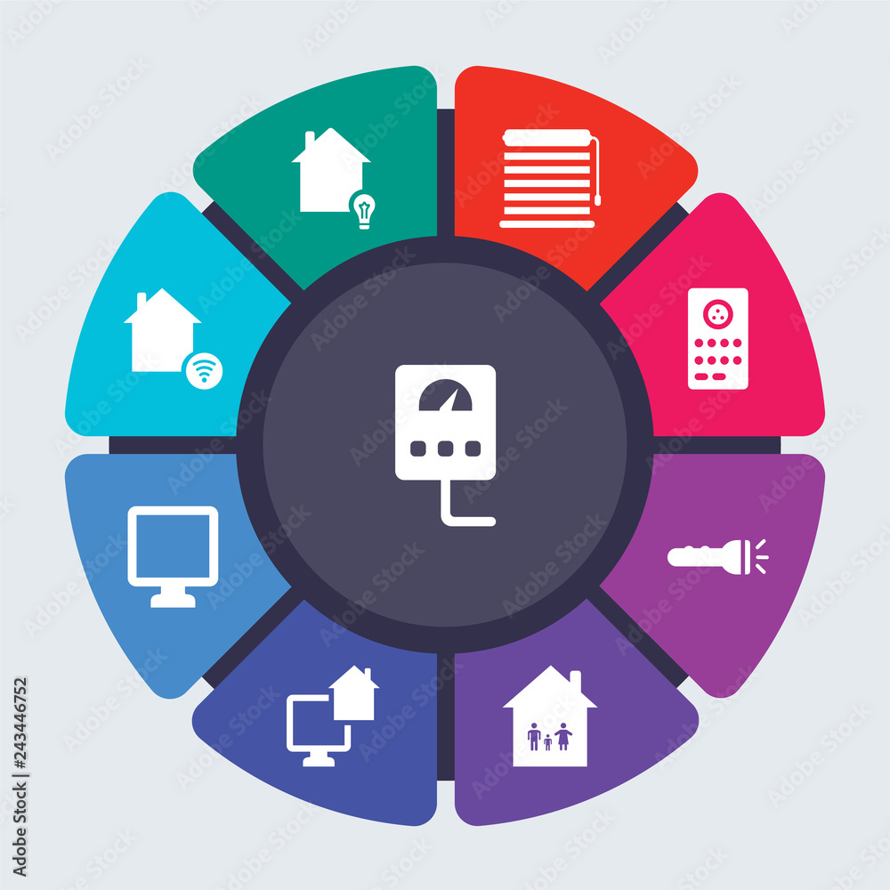 smarthome vector template for infographics. Business concept with 9 ...