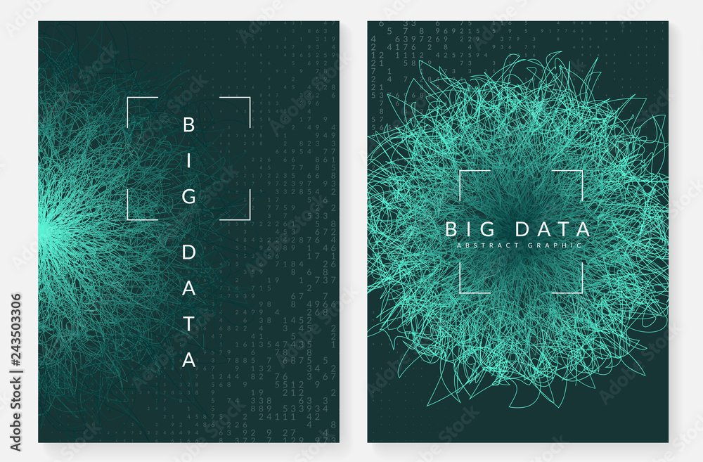 Big data background. Technology for visualization, artificial ...