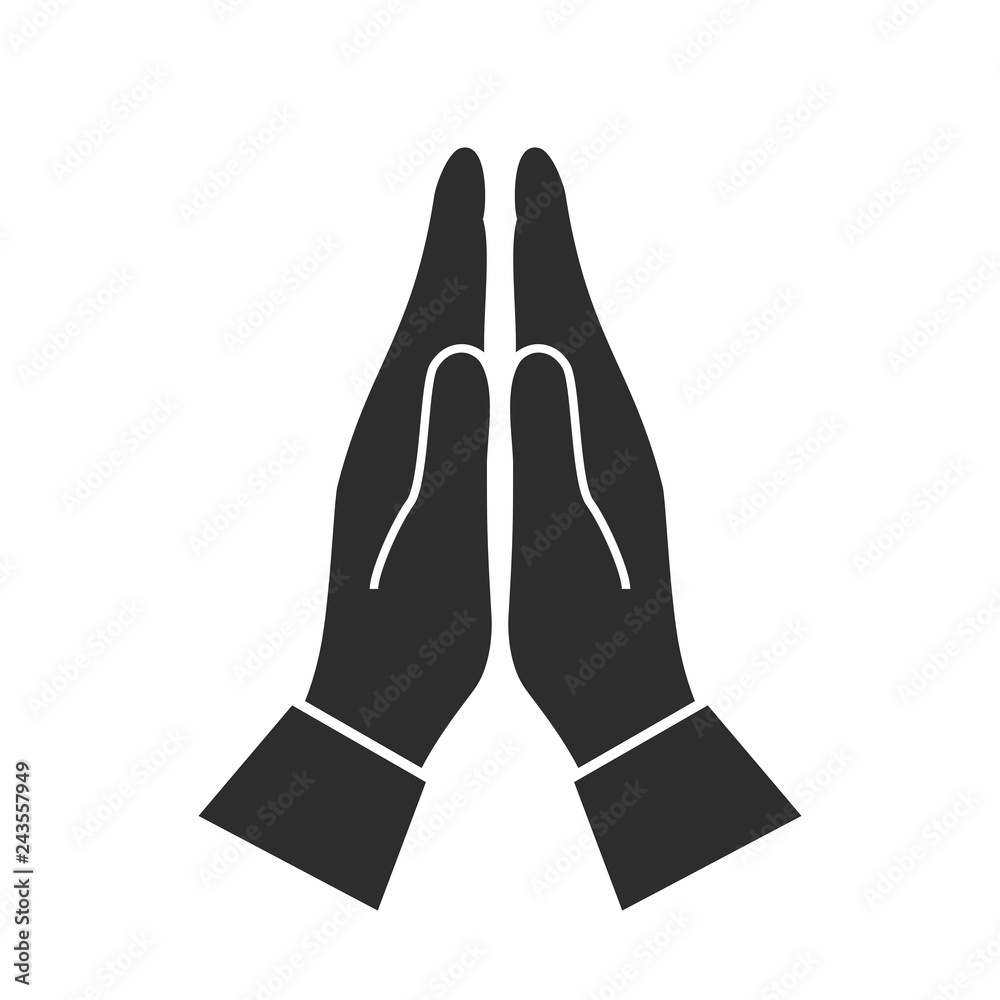 Hands namaste sign Stock Vector | Adobe Stock