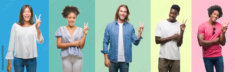 Composition of african american, hispanic and chinese group of people ...