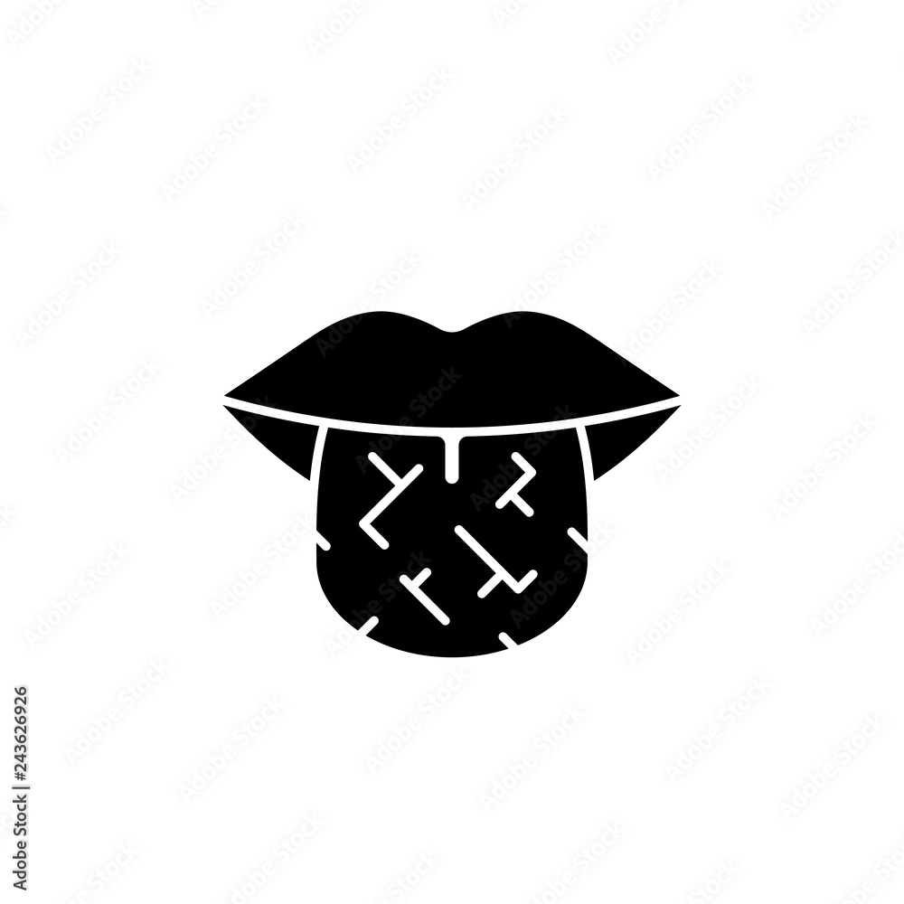Dry mouth silhouette icon. Clipart image isolated on white background ...