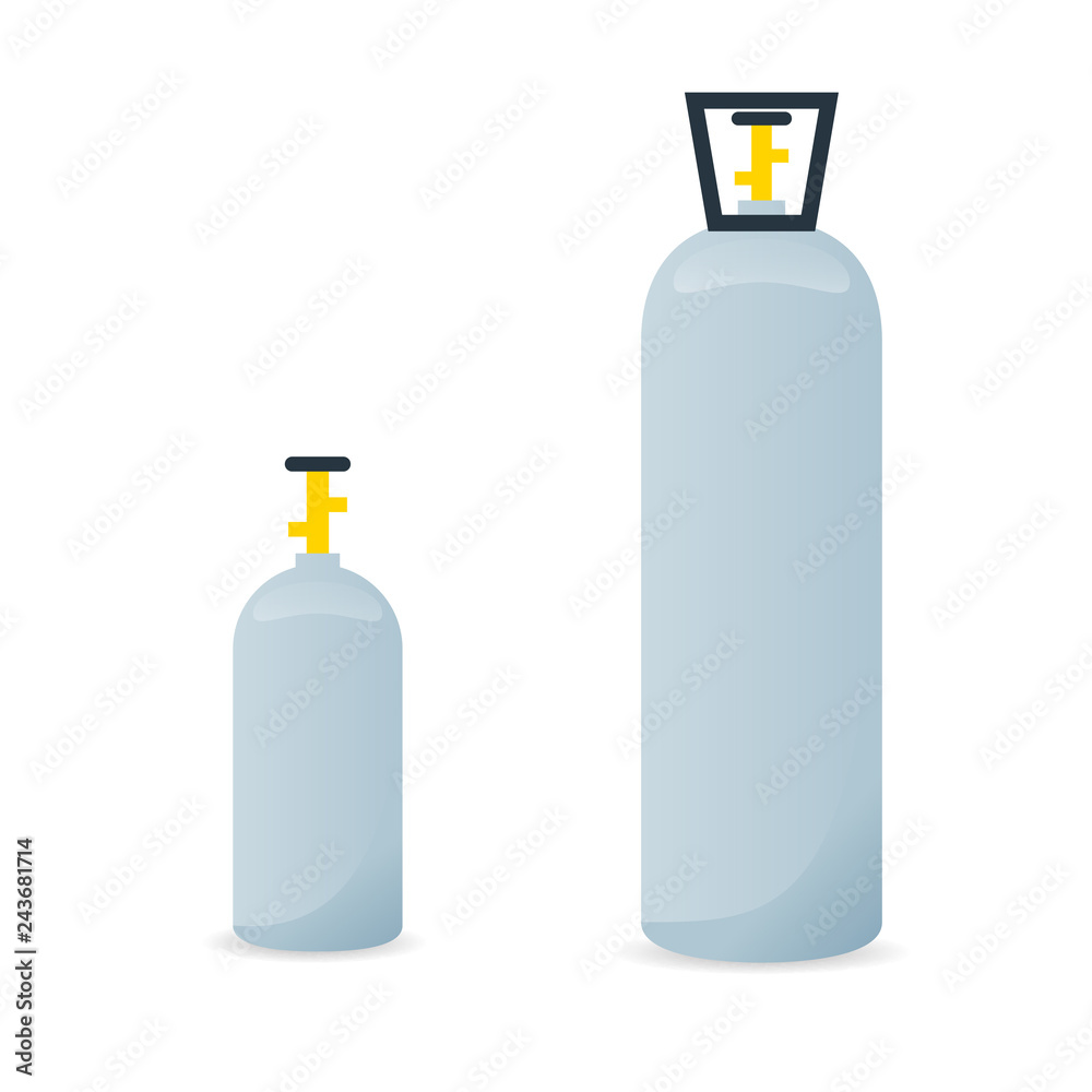 co2 gas cylinder icon set. Clipart image isolated on white background ...