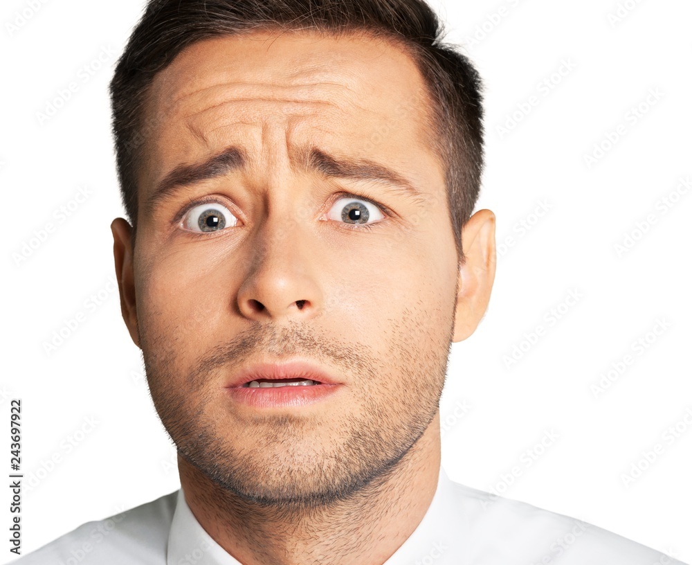 Closeup of a Scared / Worried Man Stock Photo | Adobe Stock